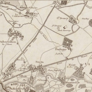 Old Map of Paris and Environs 1805 France -- Detailed Roads and Suburbs ...