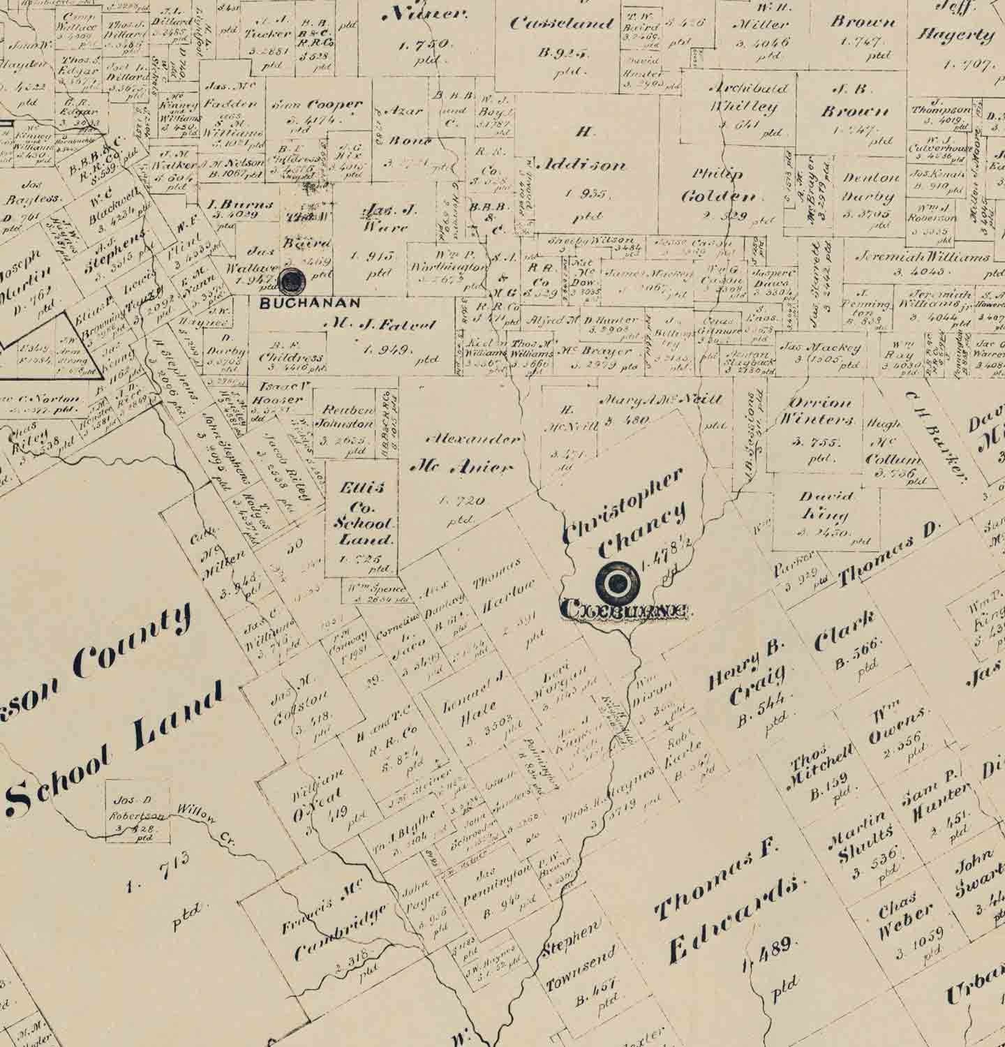 Johnson County Texas Map With Cities And Towns