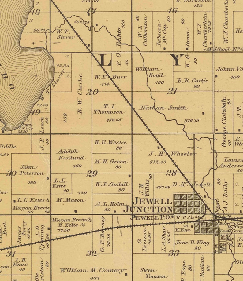Hamilton County Iowa 1883 Old Wall Map With Landowner Names - Etsy
