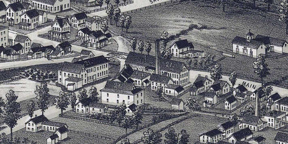 Bennington, Vermont- 1887 - Birds Eye View Reprint - Etsy