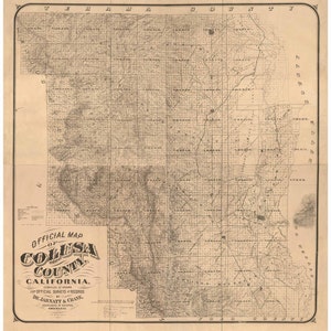 Colusa County California 1885 - Old Wall Map Reprint With Landowner ...