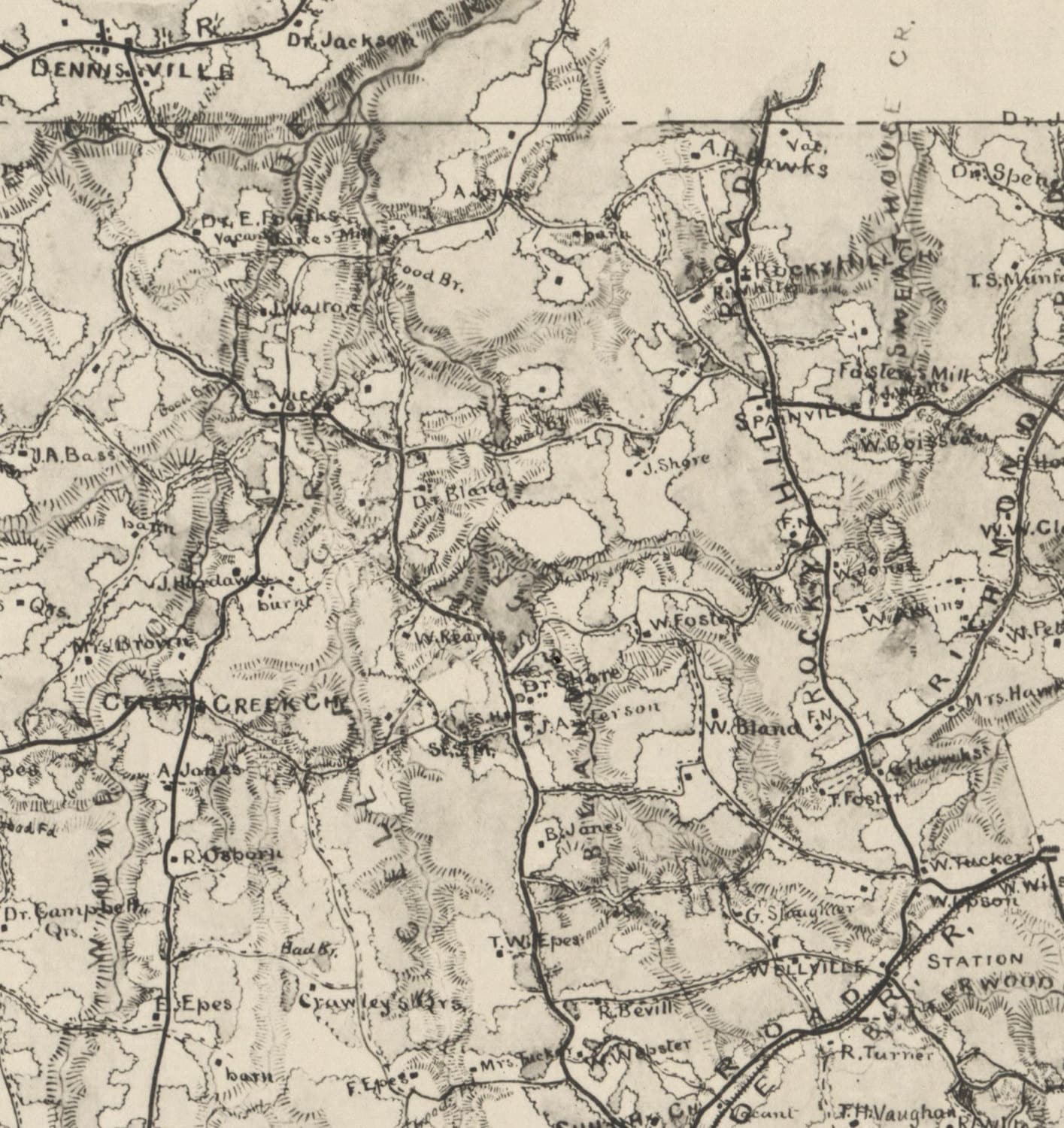 Nottoway County Virginia 1864 Old Wall Map With | Etsy