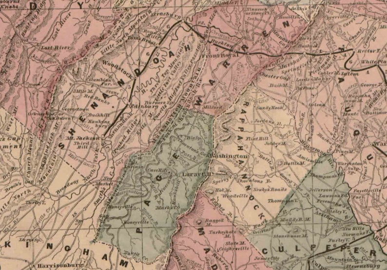 Virginia 1861 State Map Lloyd Reprint - Etsy