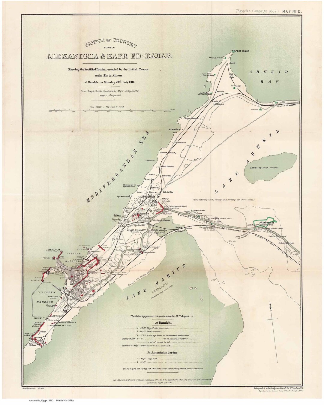 Alexandria Egypt Ca 1882 Map Military Reprint - Etsy