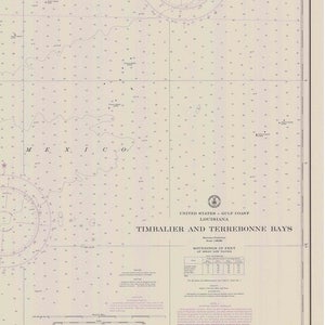 Timbalier & Terrebonne Bays Port Fouchon Leeville Pelican Island 1966 ...