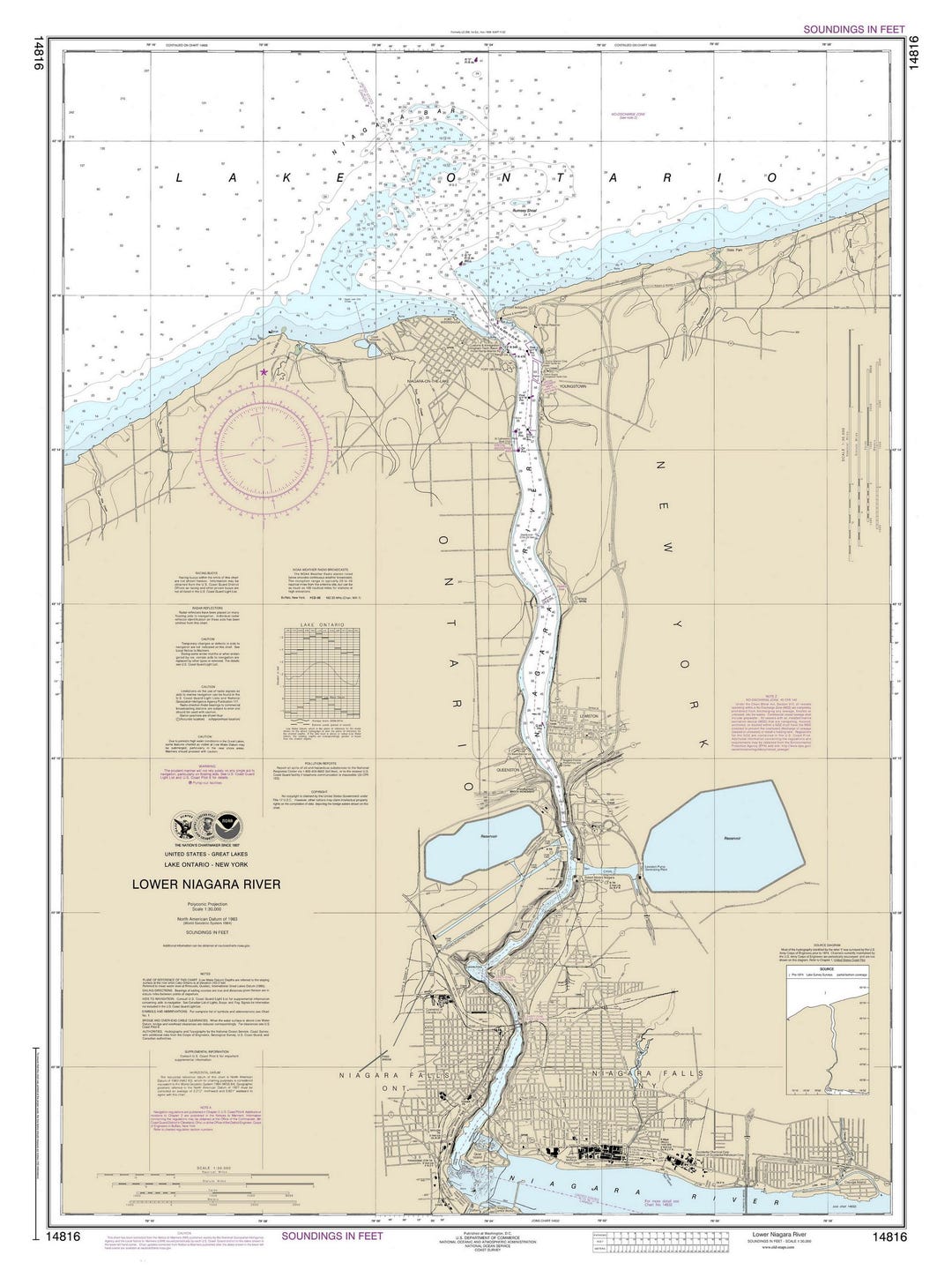 Lower Niagara River - 2023 - New York and Ontario - Nautical Map ...