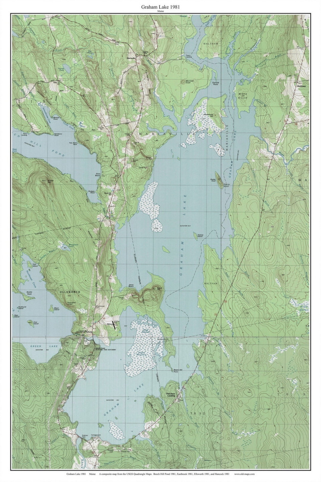Graham Lake 1981 Topographic Map USGS 7x7 Custom Composite Reprint ...