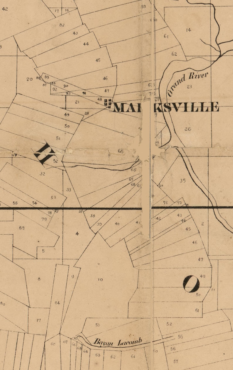 Avoyelles Parish Louisiana 1860 - Old County Wall Map With Farm Lines ...