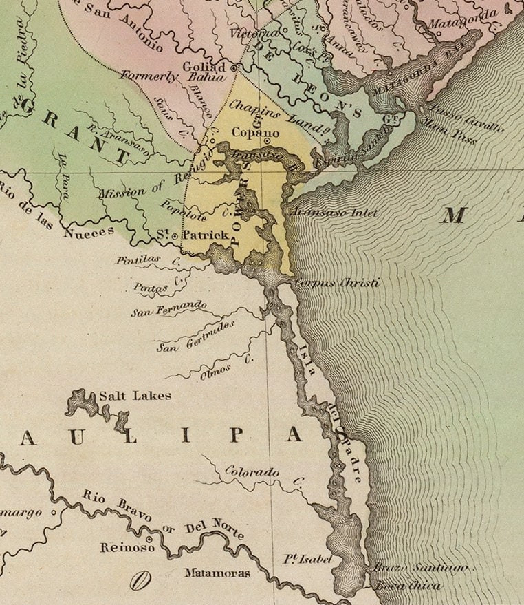 Texas 1838 State Map T.G. Bradford Indian Territories and | Etsy