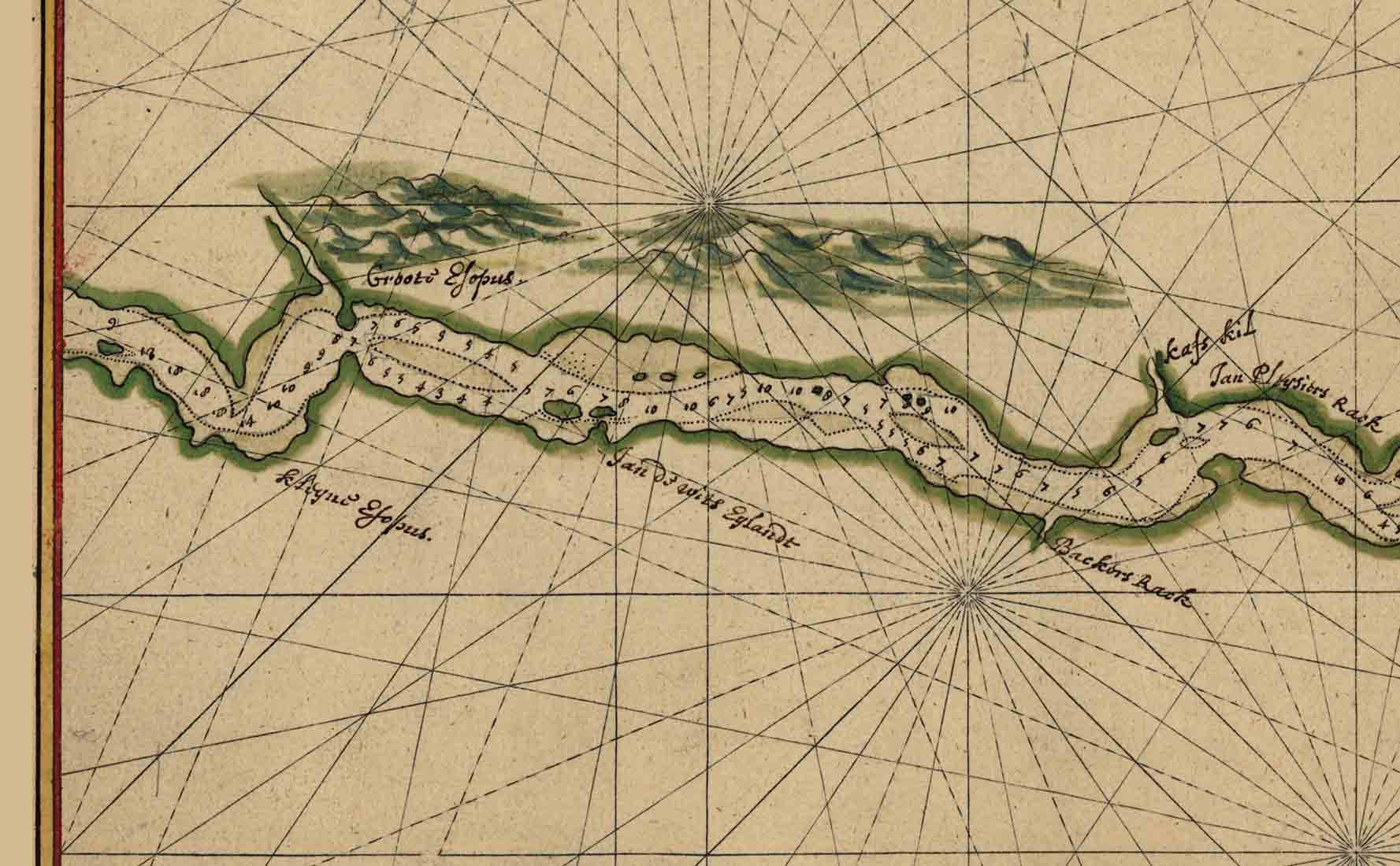Hudson River Manhattan Albany 1639 Old Map Vinckeboons | Etsy