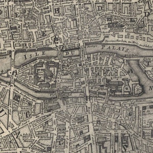 Old Map of Paris 1705 France - Center City -- Property Outlines ...