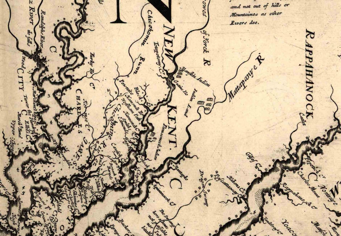 Virginia 1673 State Map Herman Reprint - Etsy