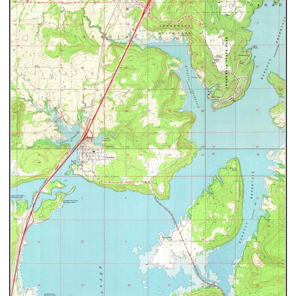 Eufaula Lake Oklahoma Maps - Etsy