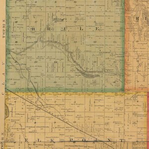 Union County South Dakota 1892 - Old Wall Map With Landowner Names ...