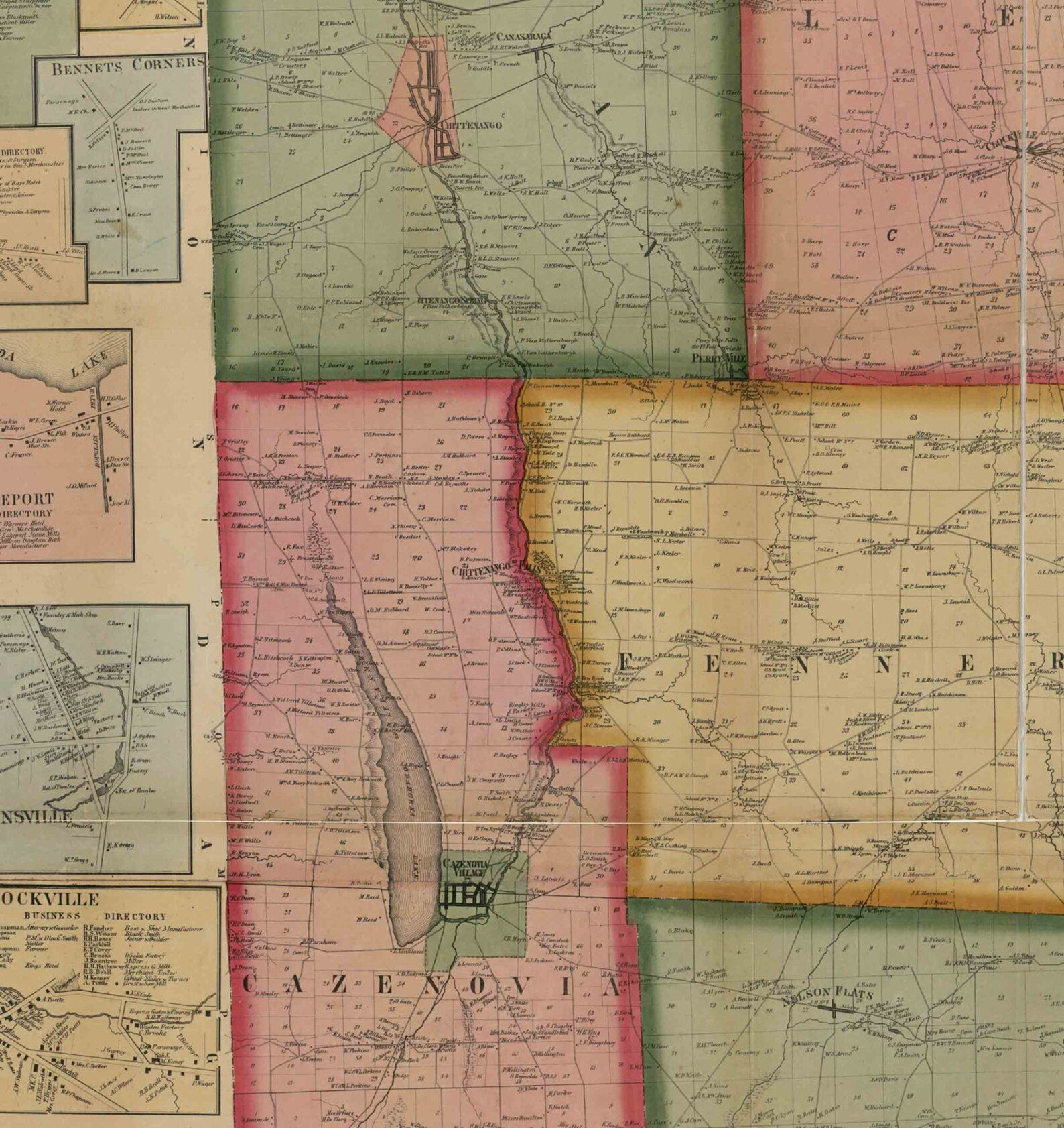 Madison County New York 1859 - Old Wall Map Reprint With Homeowner ...