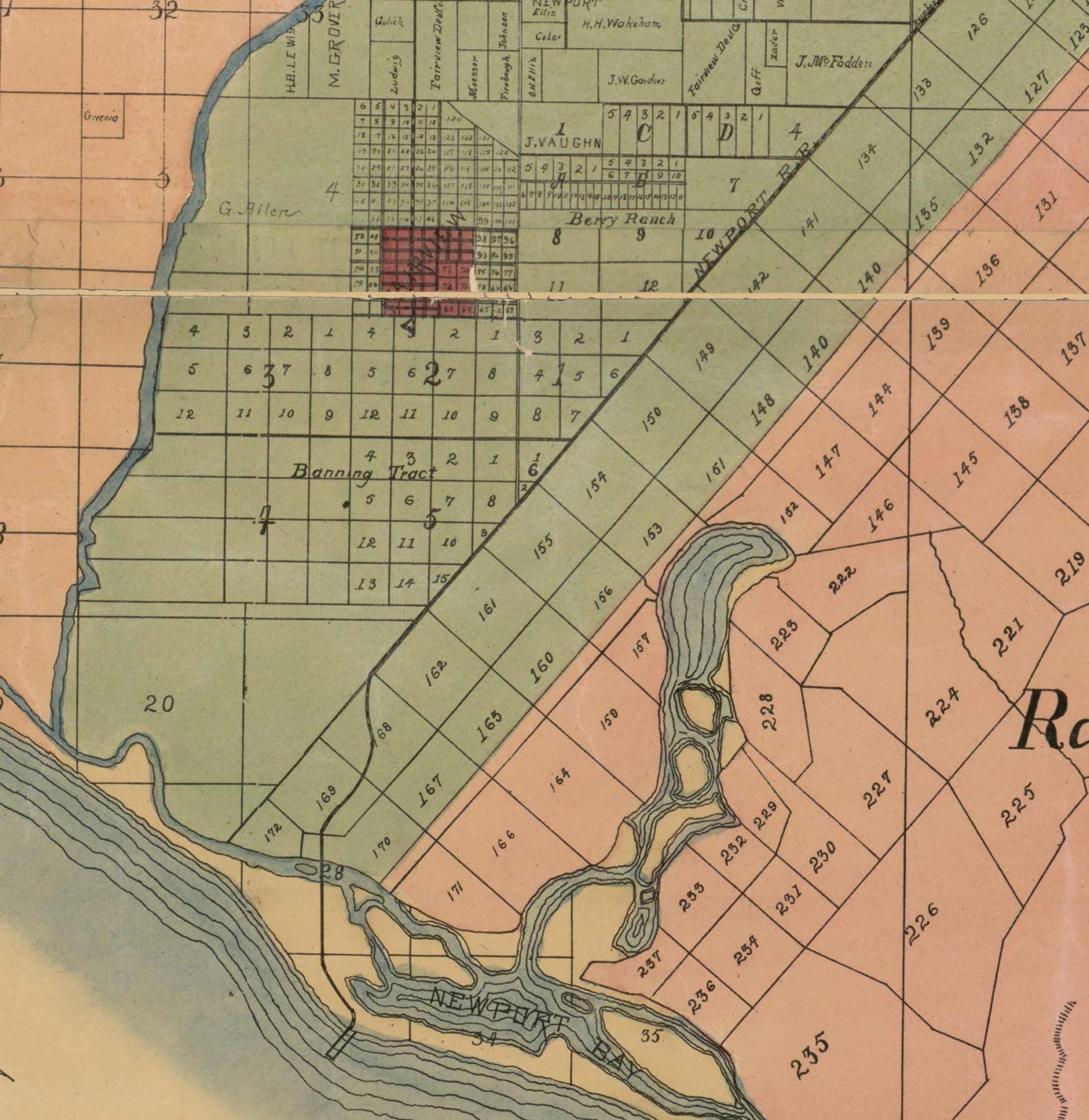 Orange County California 1889 - Old Wall Map Reprint With Landowner ...