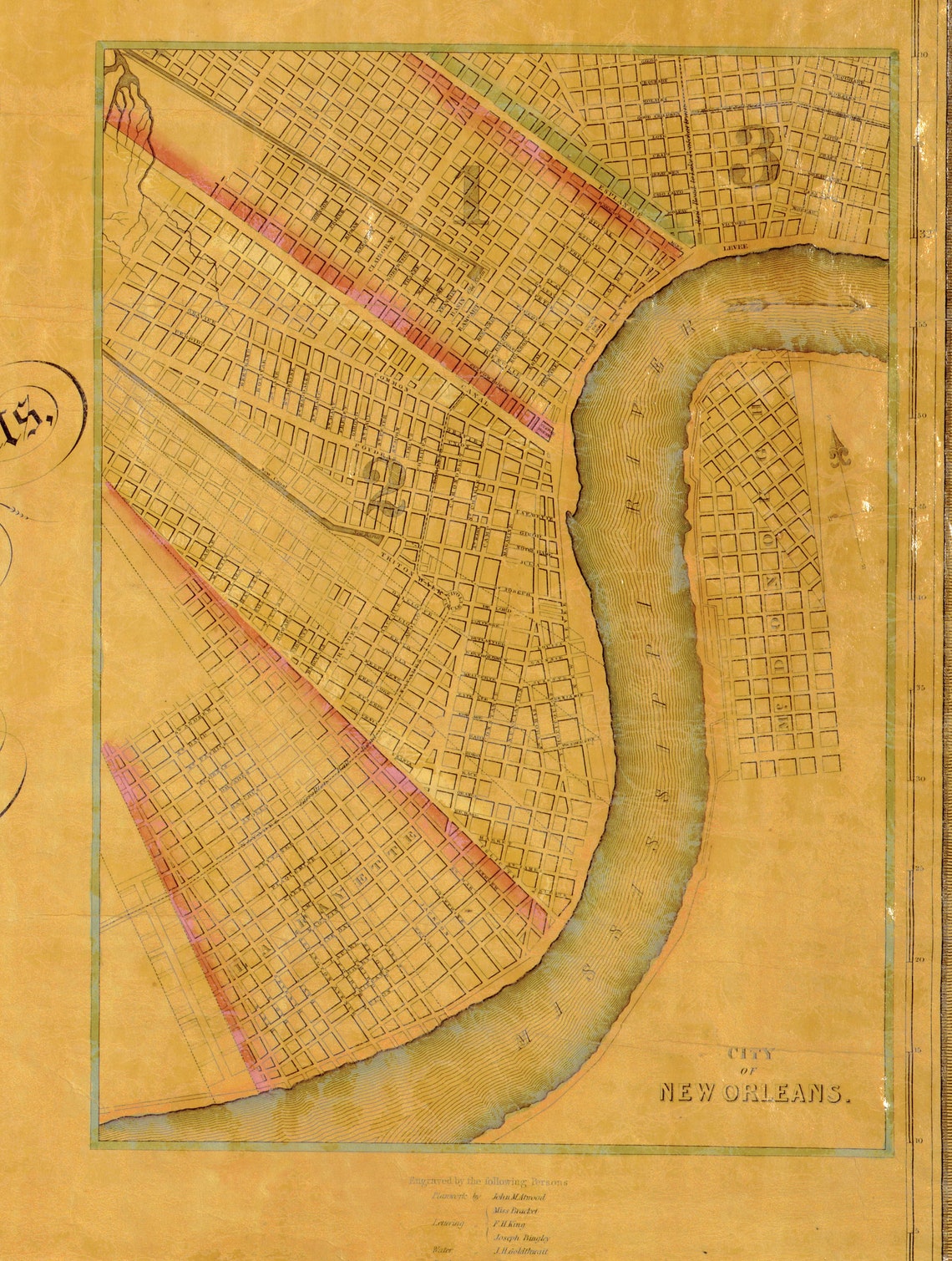 Louisiana 1853 State Map With Landowner Names Plantations - Etsy