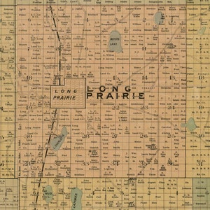Todd County Minnesota 1890 - Old Wall Map Reprint With Homeowner Names ...