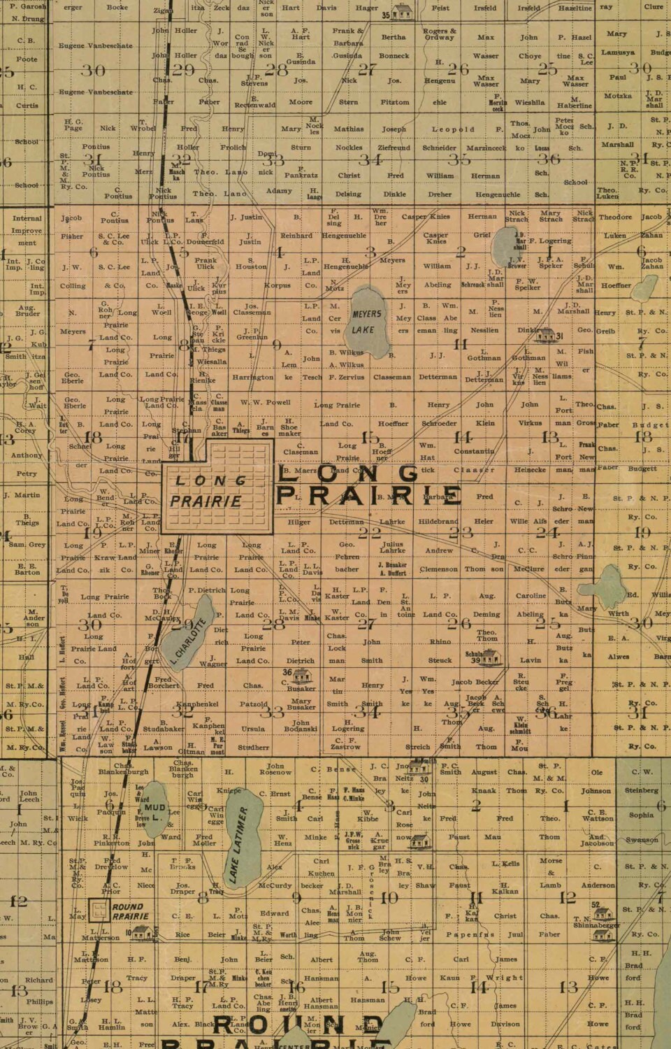 Todd County Minnesota 1890 - Old Wall Map Reprint With Homeowner Names ...