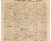 Jefferson County Nebraska 1889 Old Wall Map Reprint With - Etsy