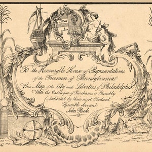 Philadelphia Ca. 1774 - Old Map Reprint - Republished in 1843 - John ...