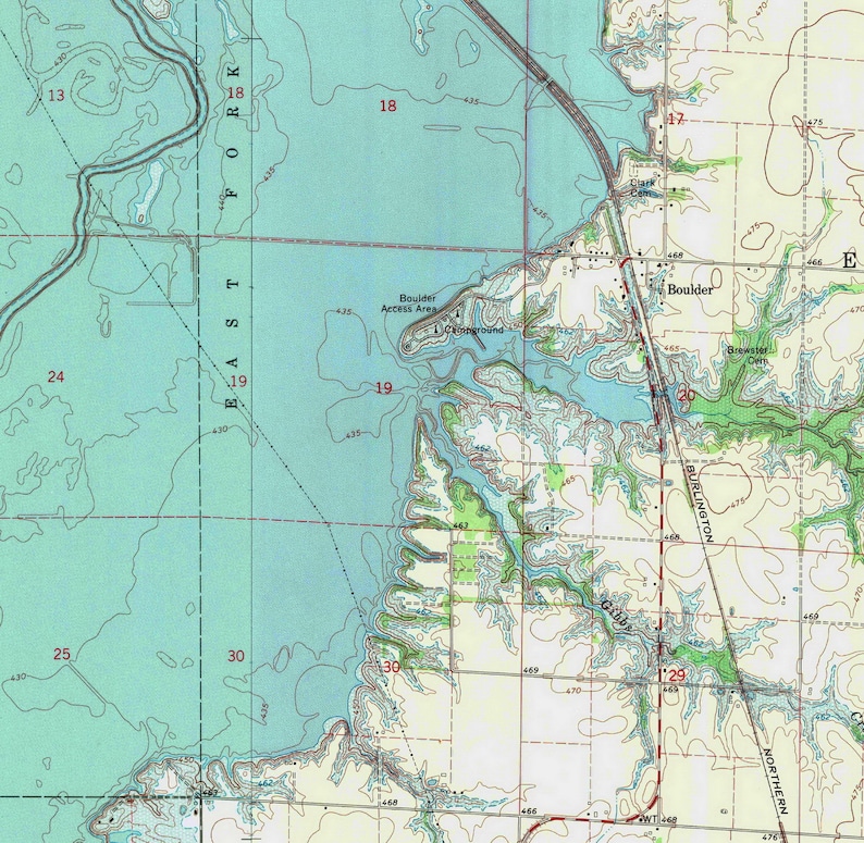Carlyle Lake 1974 USGS Old Topographic Map Custom Composite - Etsy