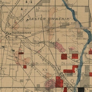 Madison County Missouri 1882 - Old Wall Map With Old Placenames Names ...
