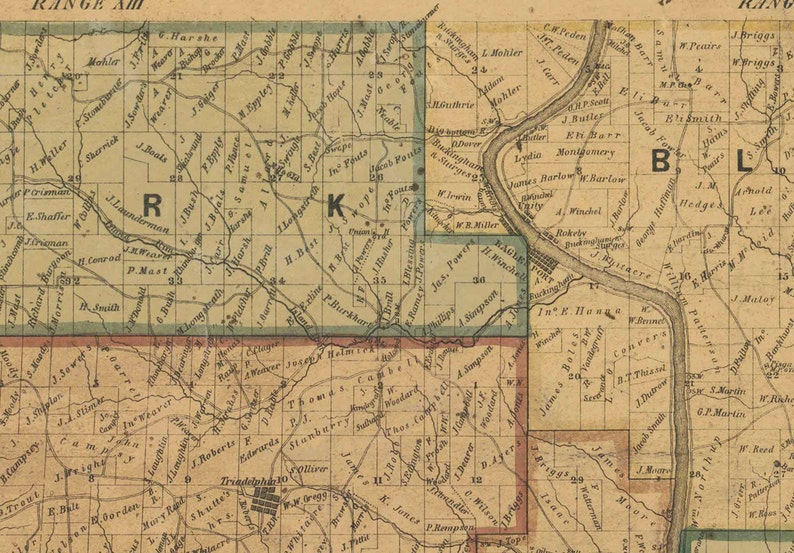 Morgan County Ohio 1854 Old Wall Map Reprint With Homeowner - Etsy