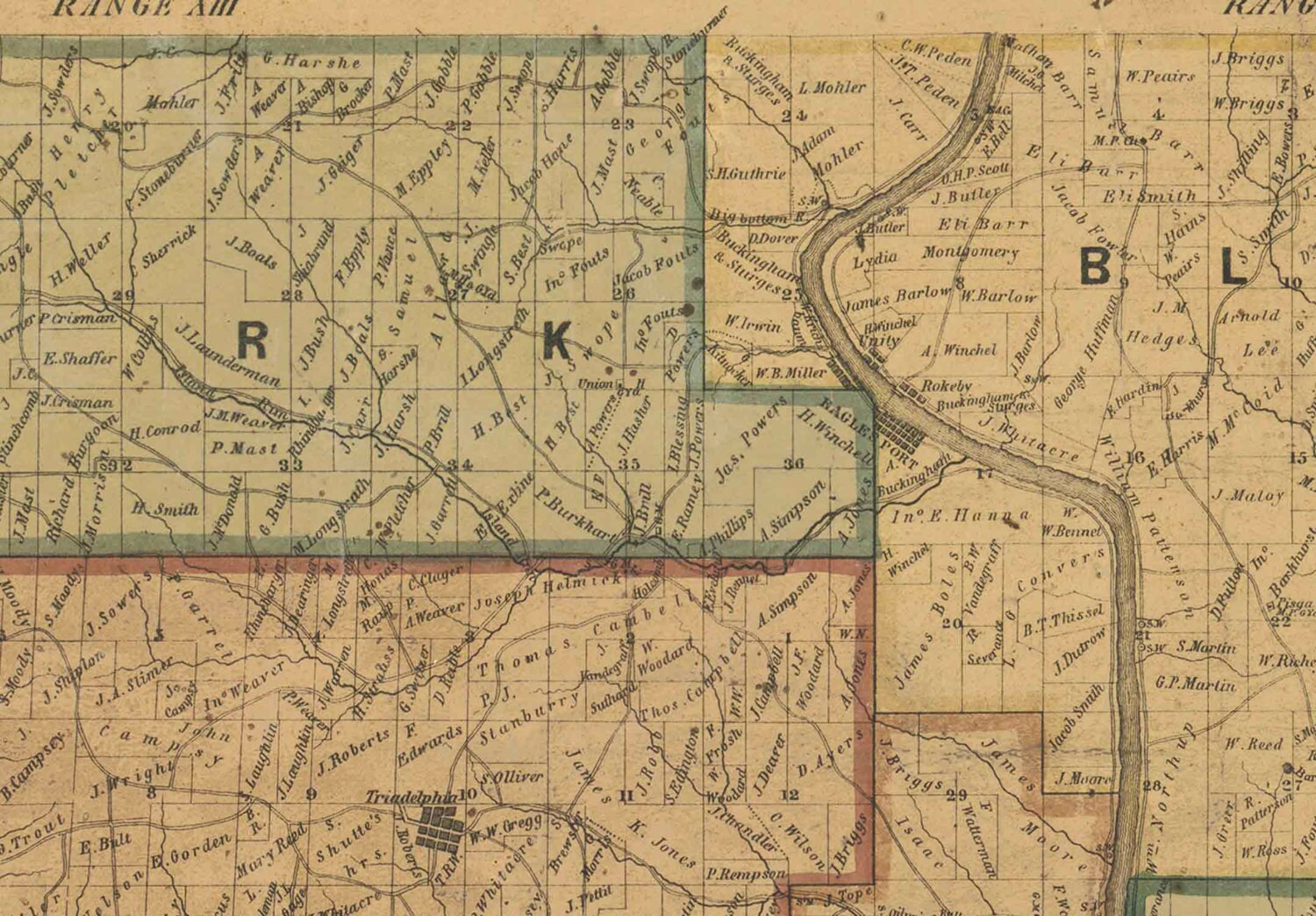 Morgan County Ohio 1854 Old Wall Map Reprint with Homeowner | Etsy