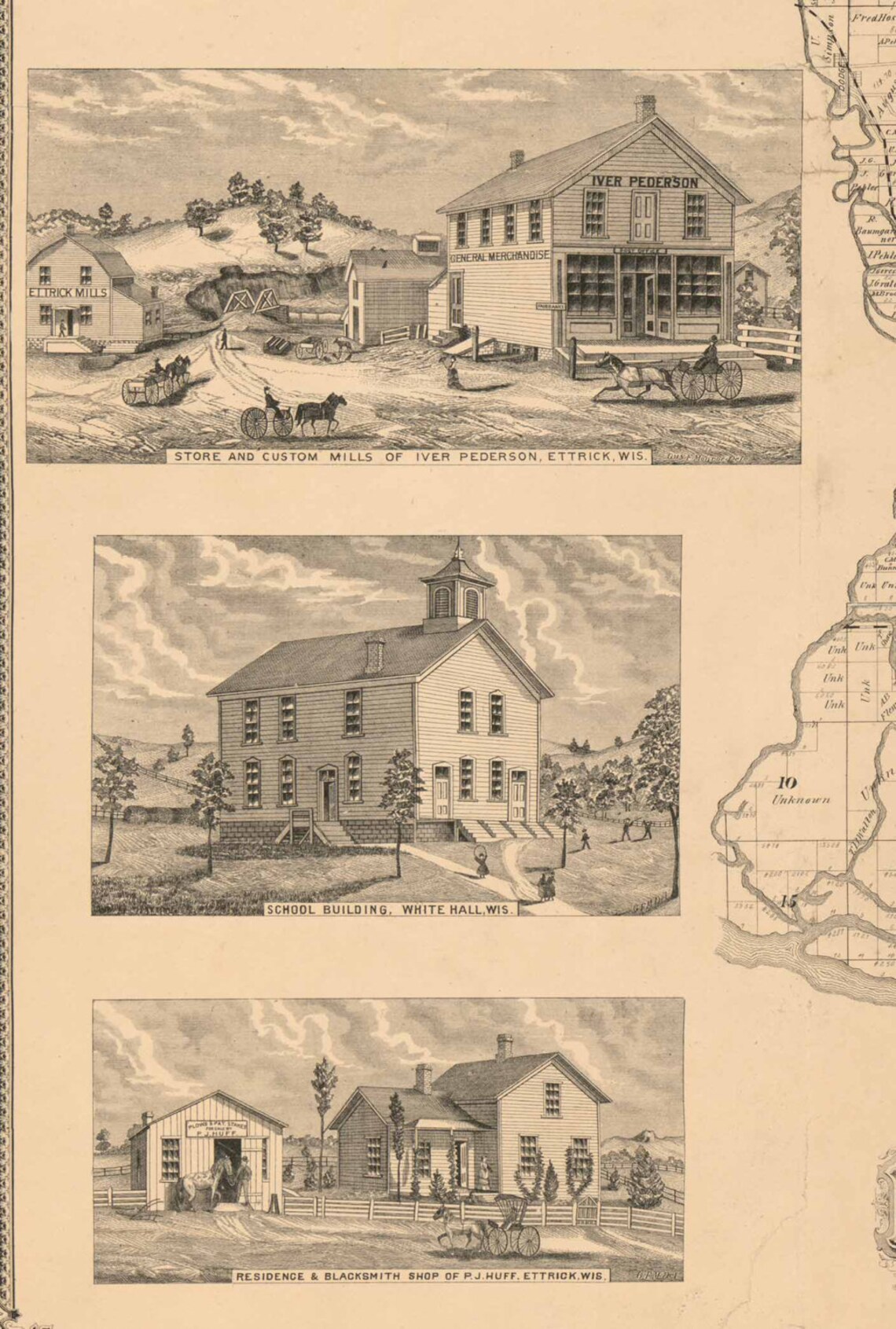 Trempealeau County Wisconsin 1877 Old Wall Map Reprint With - Etsy