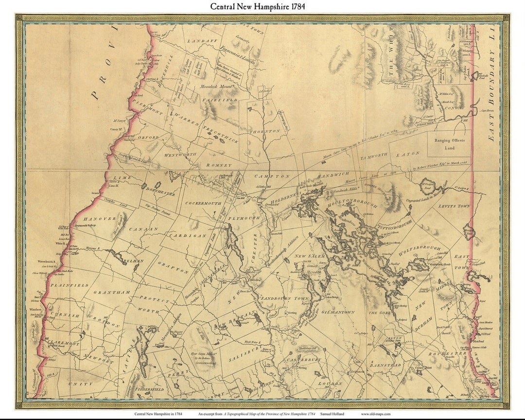 Central New Hampshire 1784 - Old Map Custom Print - Holland - Etsy