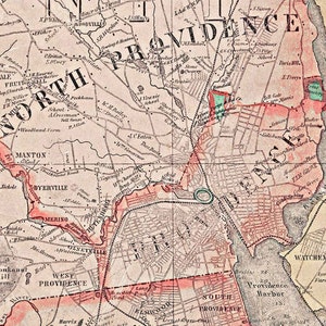 Providence County, Rhode Island - 1855 Old Map Homeowner Names Custom ...