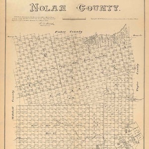 Nolan County Texas 1880 Old Wall Map Reprint With Land - Etsy