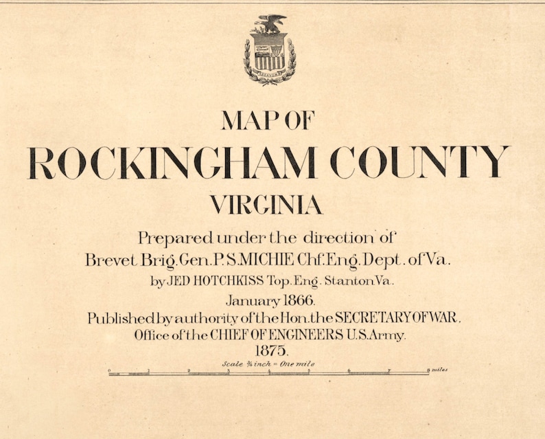 Rockingham County Virginia 1875 Old Wall Map With Homeowner - Etsy