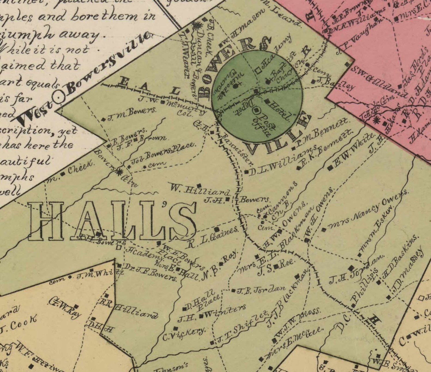 Hart County Georgia 1889 Old Map Wall Map With Homeowner - Etsy