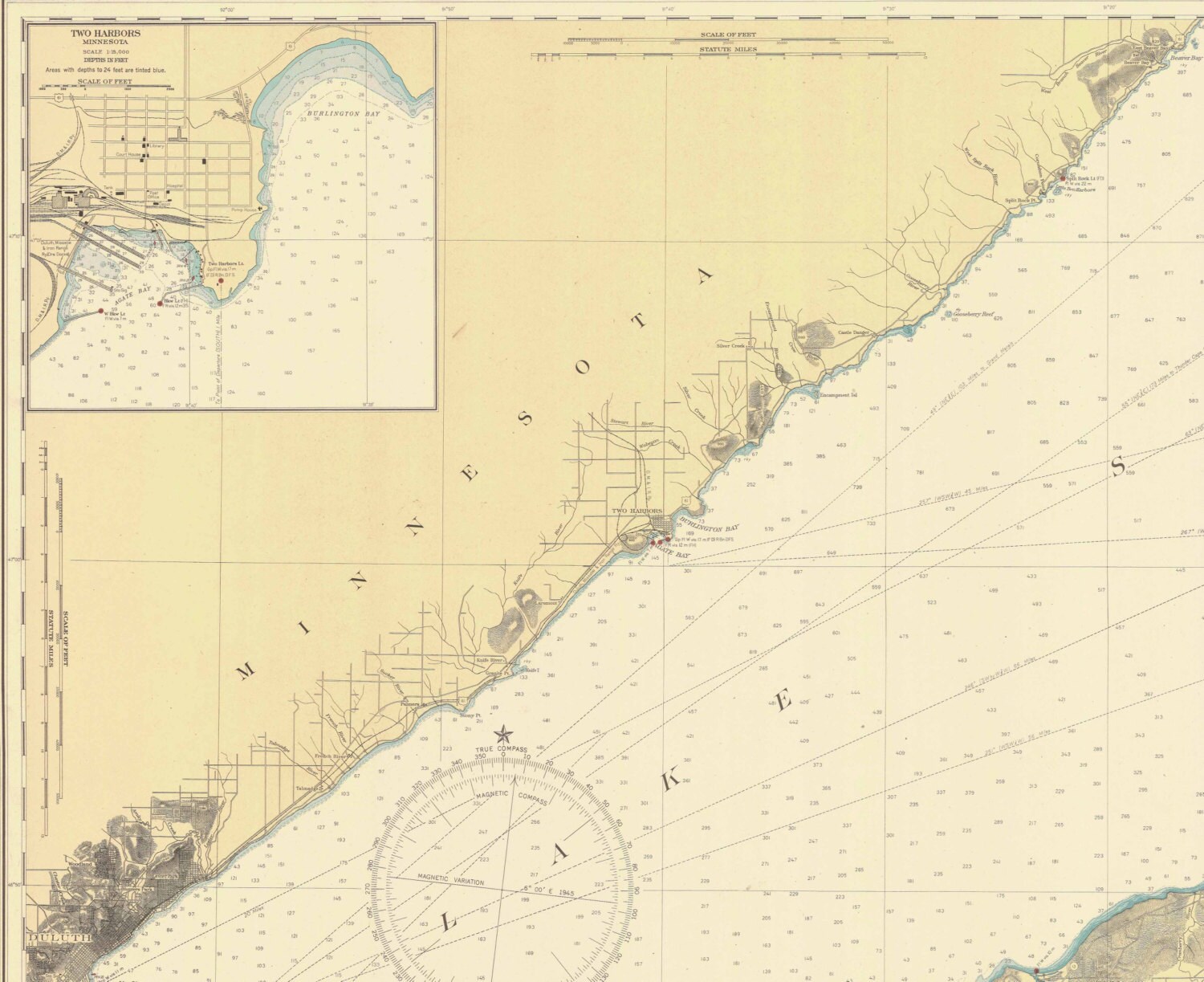 Little Girl Point, Michigan to Beaver Bay, MN Including Apostle Islands ...