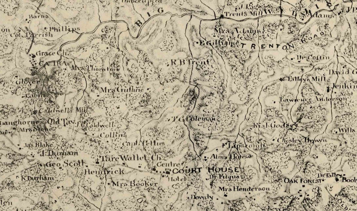Cumberland County Virginia 1864 Old Wall Map With Homeowner - Etsy