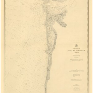 Lemon Bay to Tampa Bay -1895 Nautical Map Reprint - Florida - 80000 AC ...