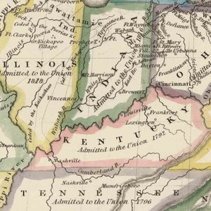 Ninth Map of the United States of America, 1826 "present Day" - Reprint ...