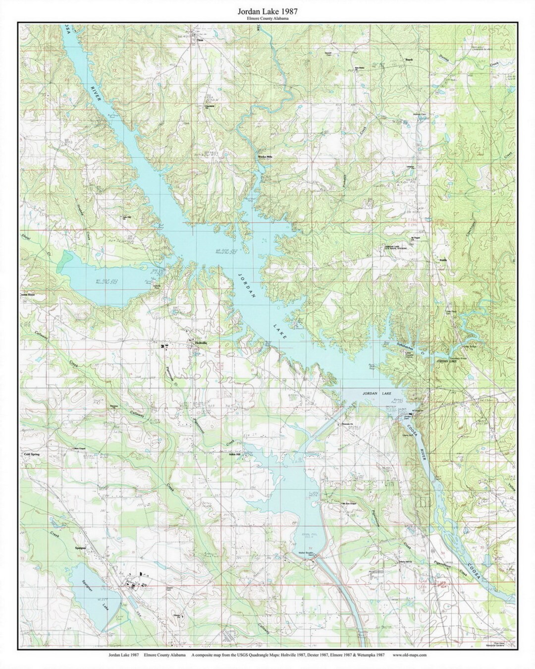 Jordan Lake 1987 - Old Topographic Map USGS - Custom Composite Reprint ...