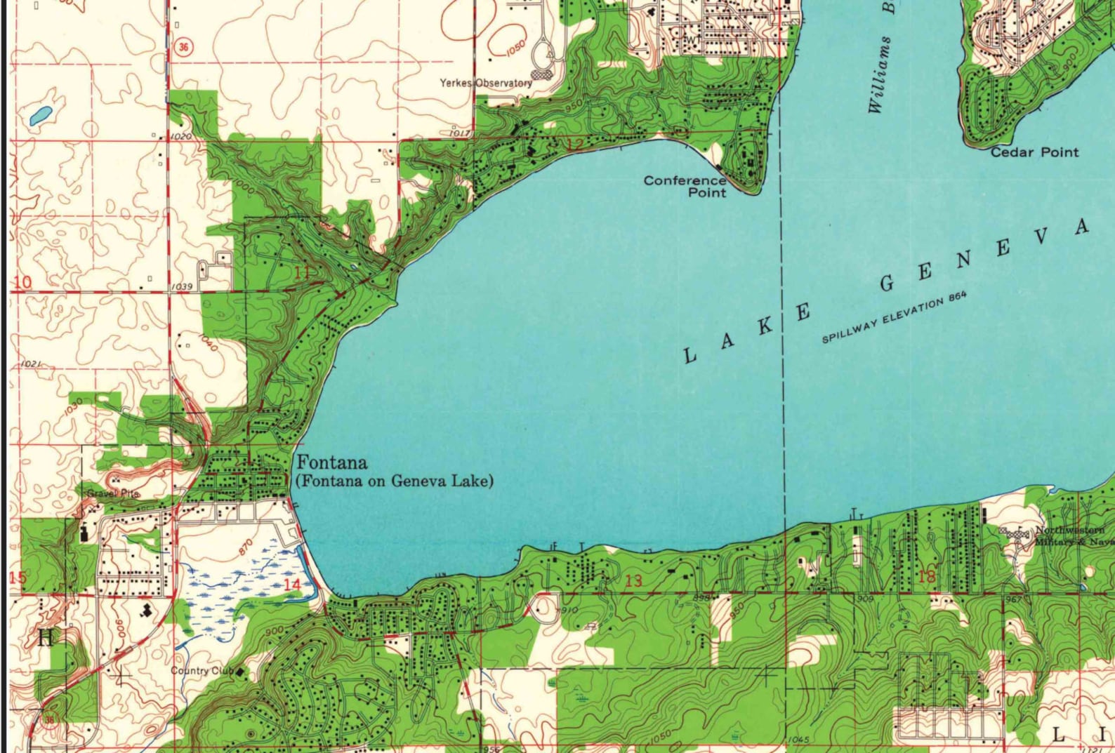 Lake Geneva 1960 Old Topographic Map USGS Custom Composite - Etsy