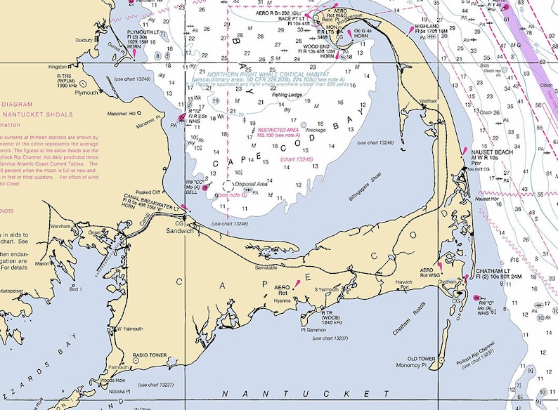 Georges Bank and Nantucket Shoals 2012 Nautical Map Reprint - Etsy