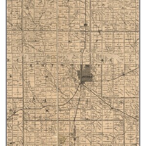 Anthony 1893 Old Town Map With Landowner Names Kansas - Etsy