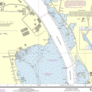 Providence Harbor RI - 2013 Nautical Map by the USCGS - Reprint Harbors ...
