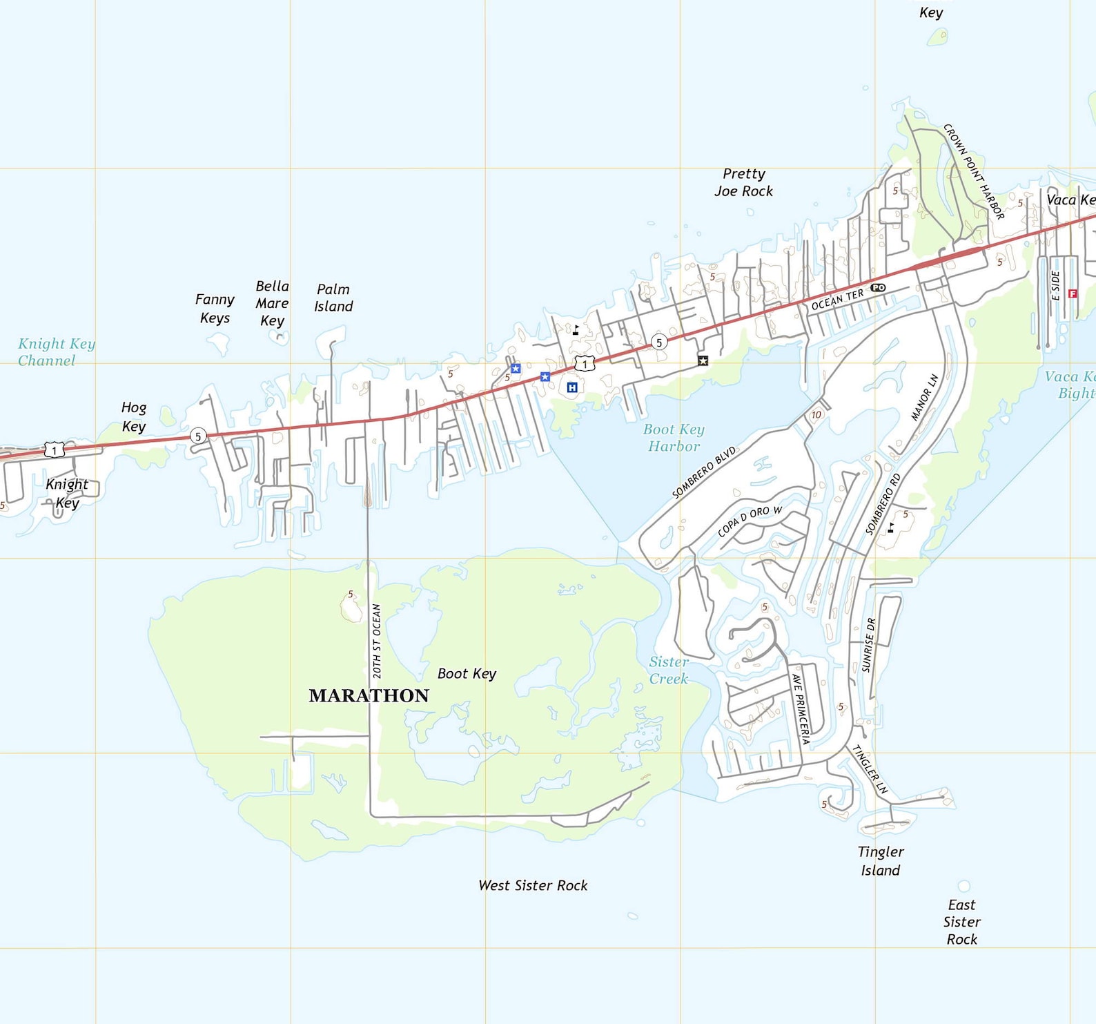 Marathon Key Florida 2018 Old Topo Map A Composite Made - Etsy UK