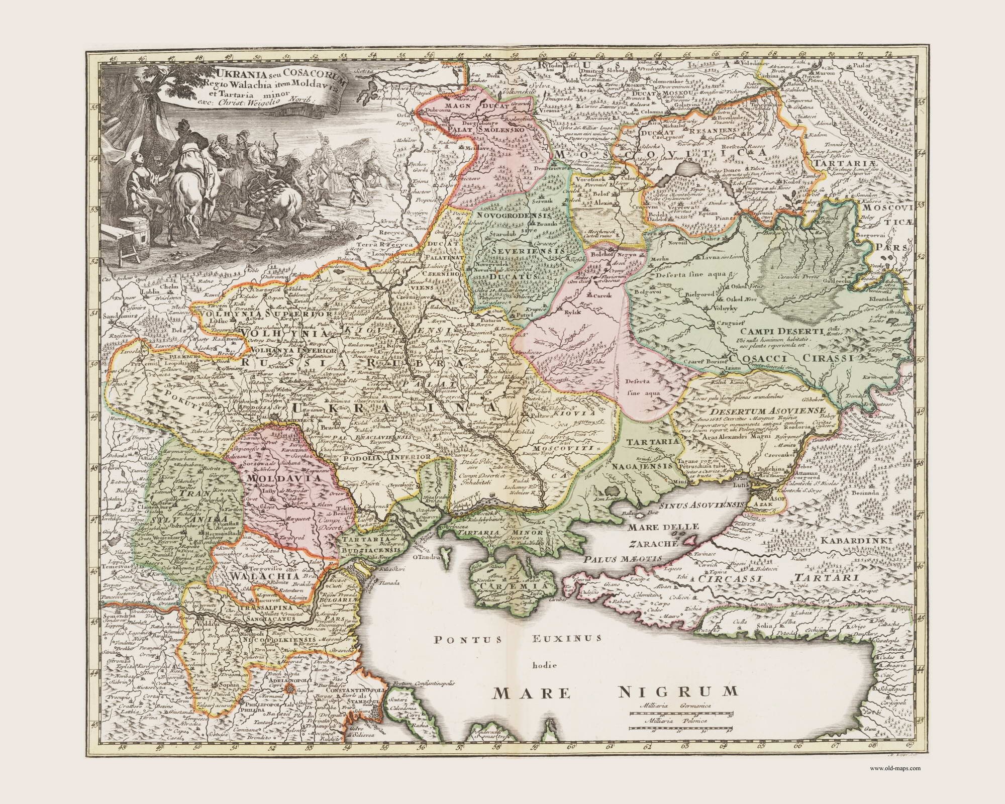 Ukraine 1716 Old Map - Cosacorum - Wall Map Reprint - UKR - Etsy