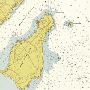 Salem, Marblehead & Beverly Harbors, Massachusetts - 1954 Nautical Map ...