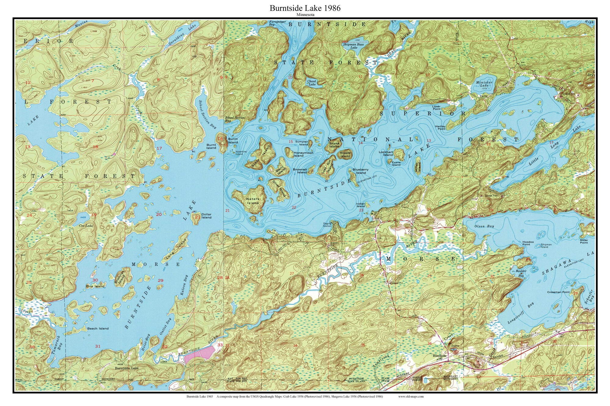 Home & Living Emily Lakes 1965 Map Reprint Old Topographic USGS Custom ...