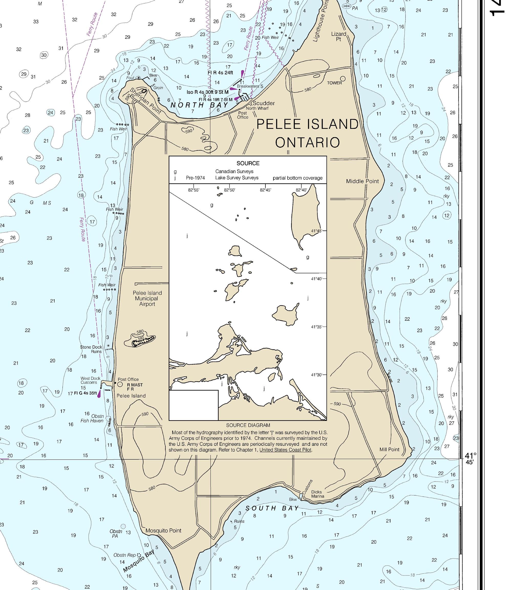 Lake Erie - 2023 - Islands in Lake Erie, Ohio - Nautical Map Reprint ...