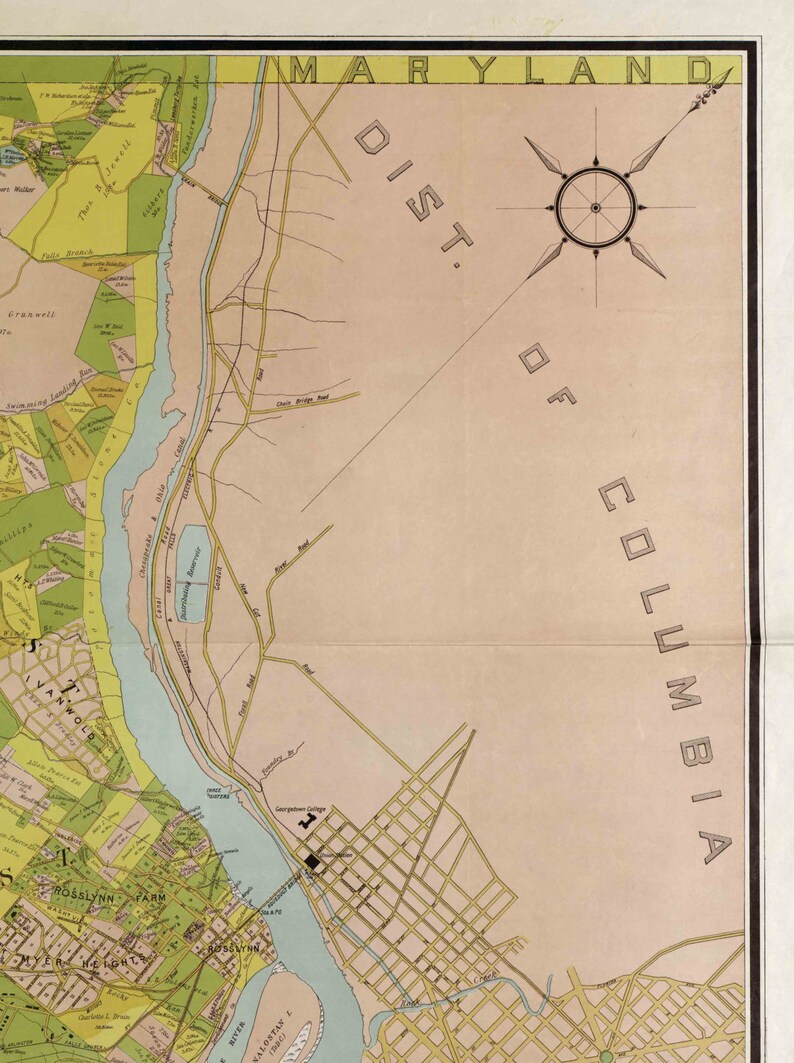 Alexandria County Virginia 1900 - Old Wall Map With Homeowner Names ...